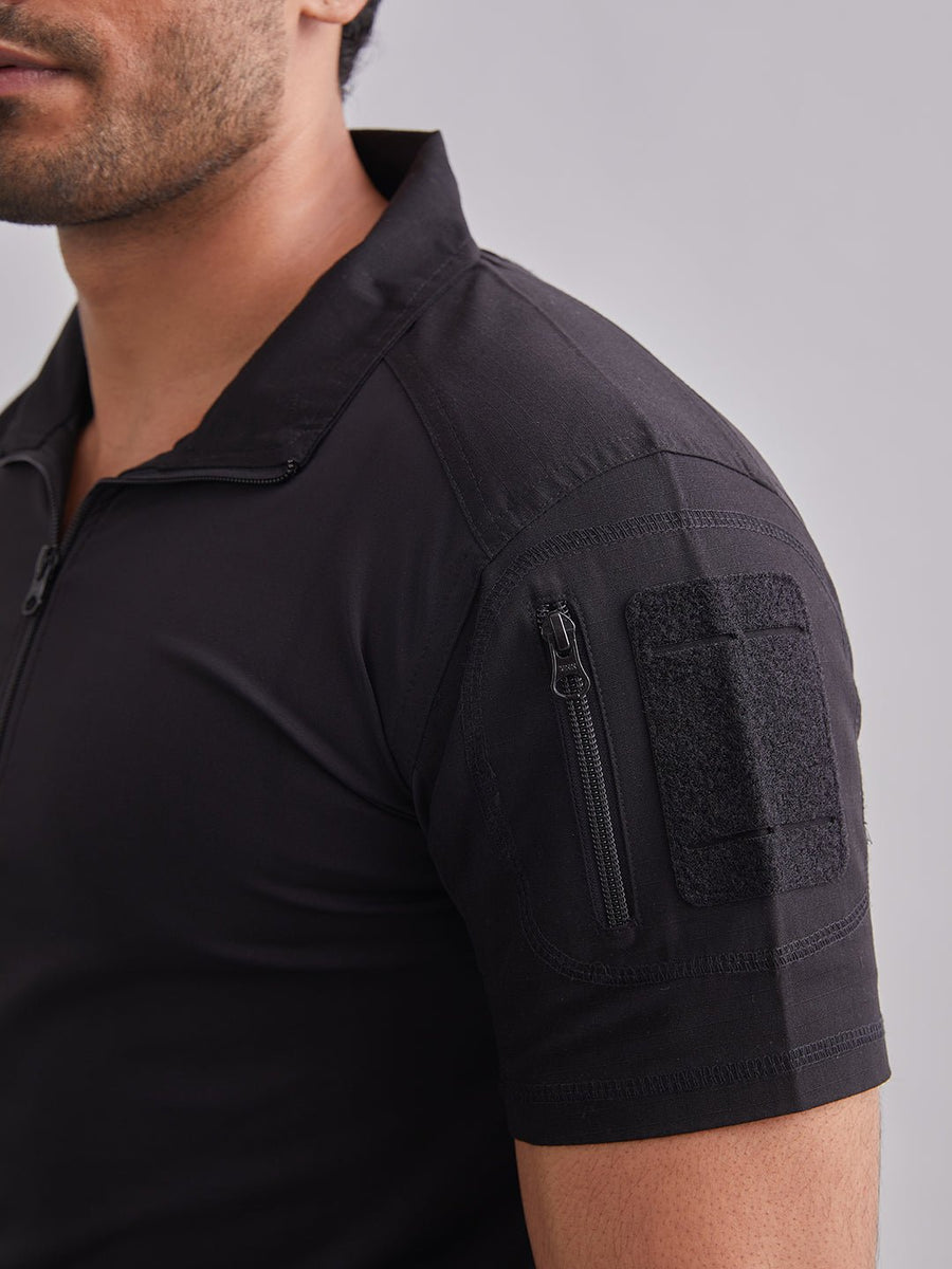 Black Tactical Half Sleeves T-Shirt | MountMiller®