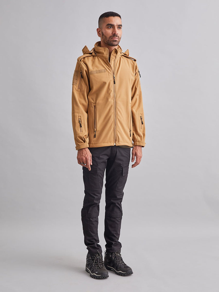 Khaki 12 Zip Softshell WP Lycra Jacket | MountMiller®